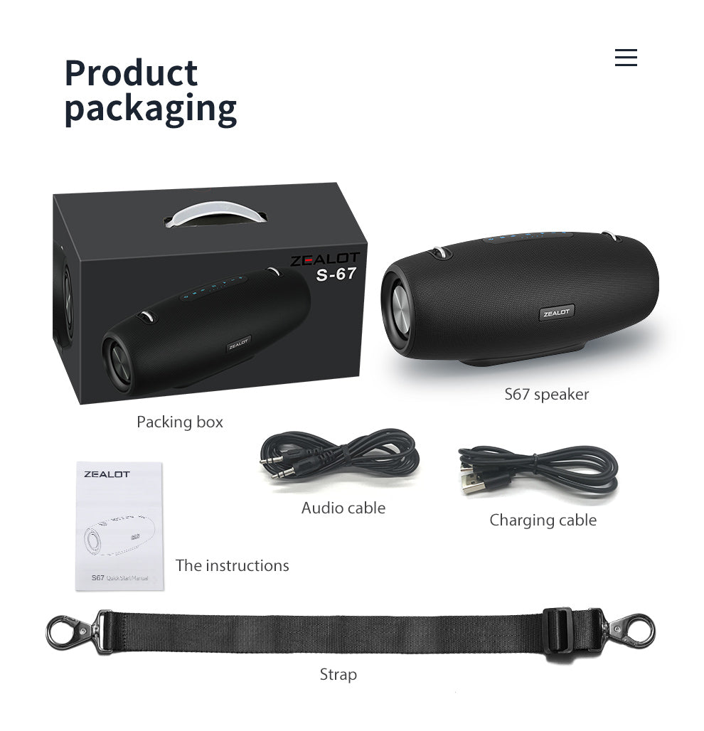 ZEALOT S67 Portable Bluetooth Speaker