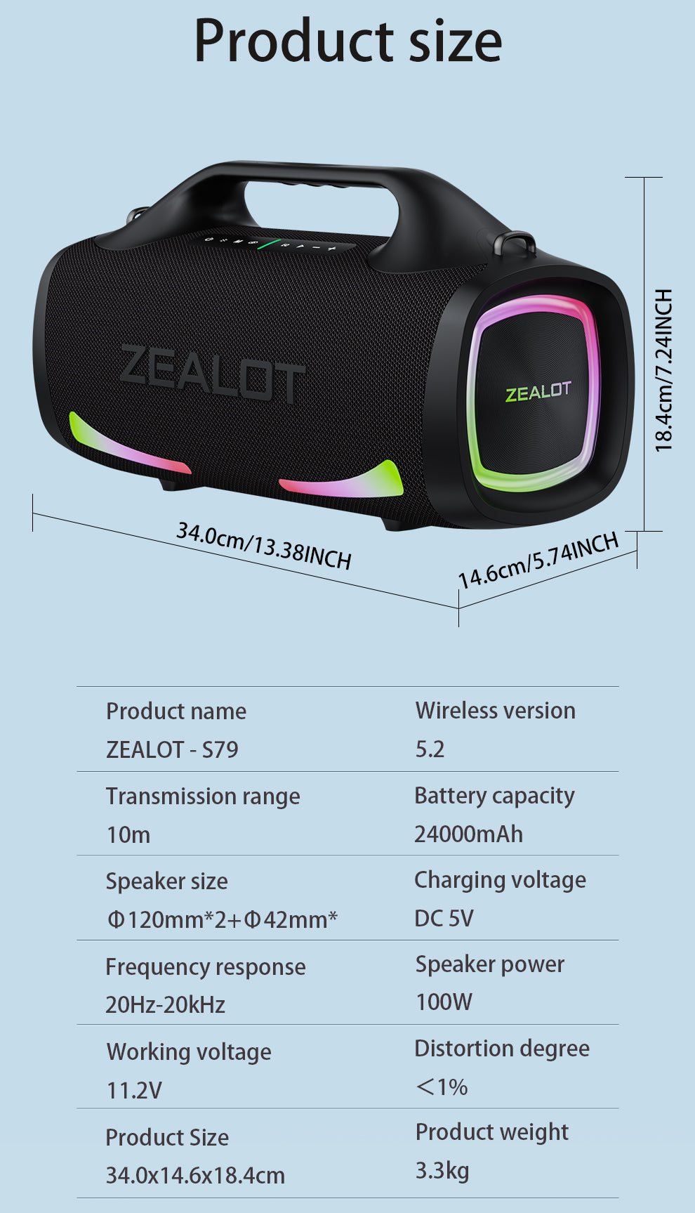 ZEALOT S79 Portable Bluetooth Speaker