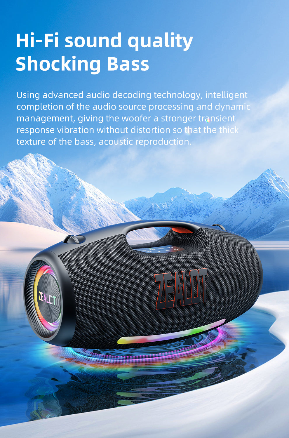 ZEALOT S89 250W Portable Bluetooth Speaker Stereo Deep Bass