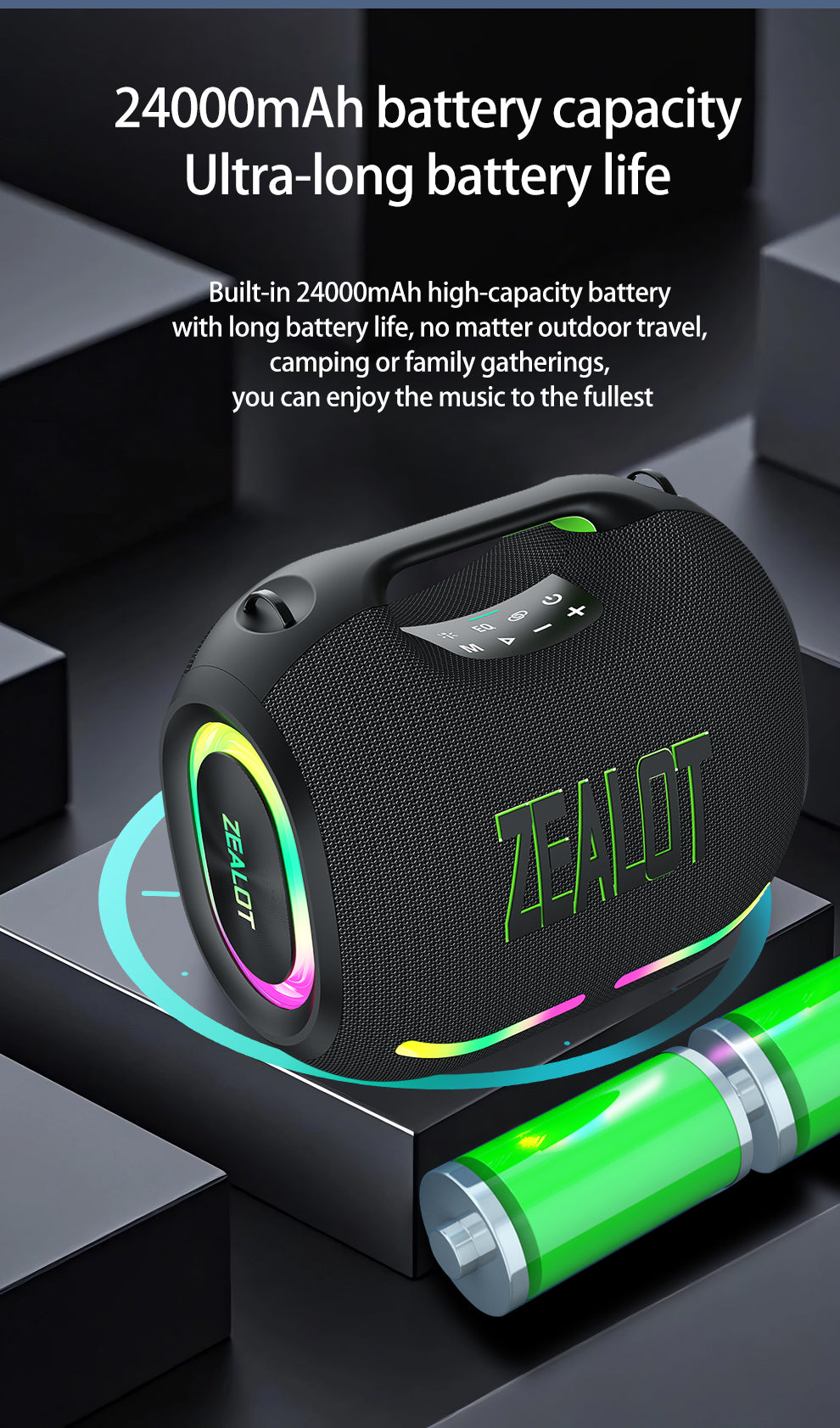 ZEALOT ZE01 Portable Bluetooth Speaker Deep Bass Subwoofer